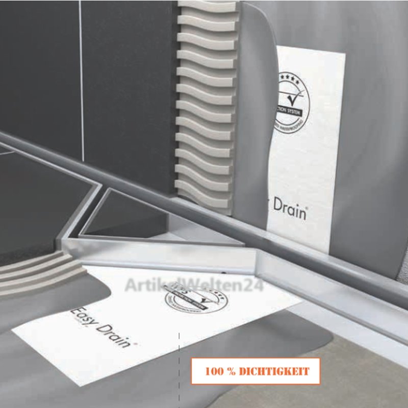 Duschrinne Edelstahl 70-120cm ESS Easy Drain S-LINE, Komplett-Set